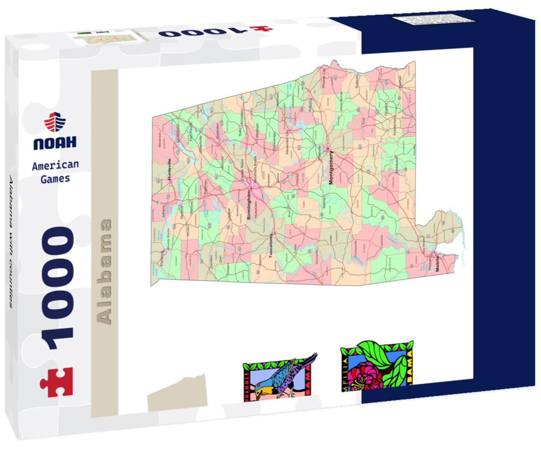 Noah Jigsaw Puzzle Alabama with counties 1000 Pieces - Walmart.com