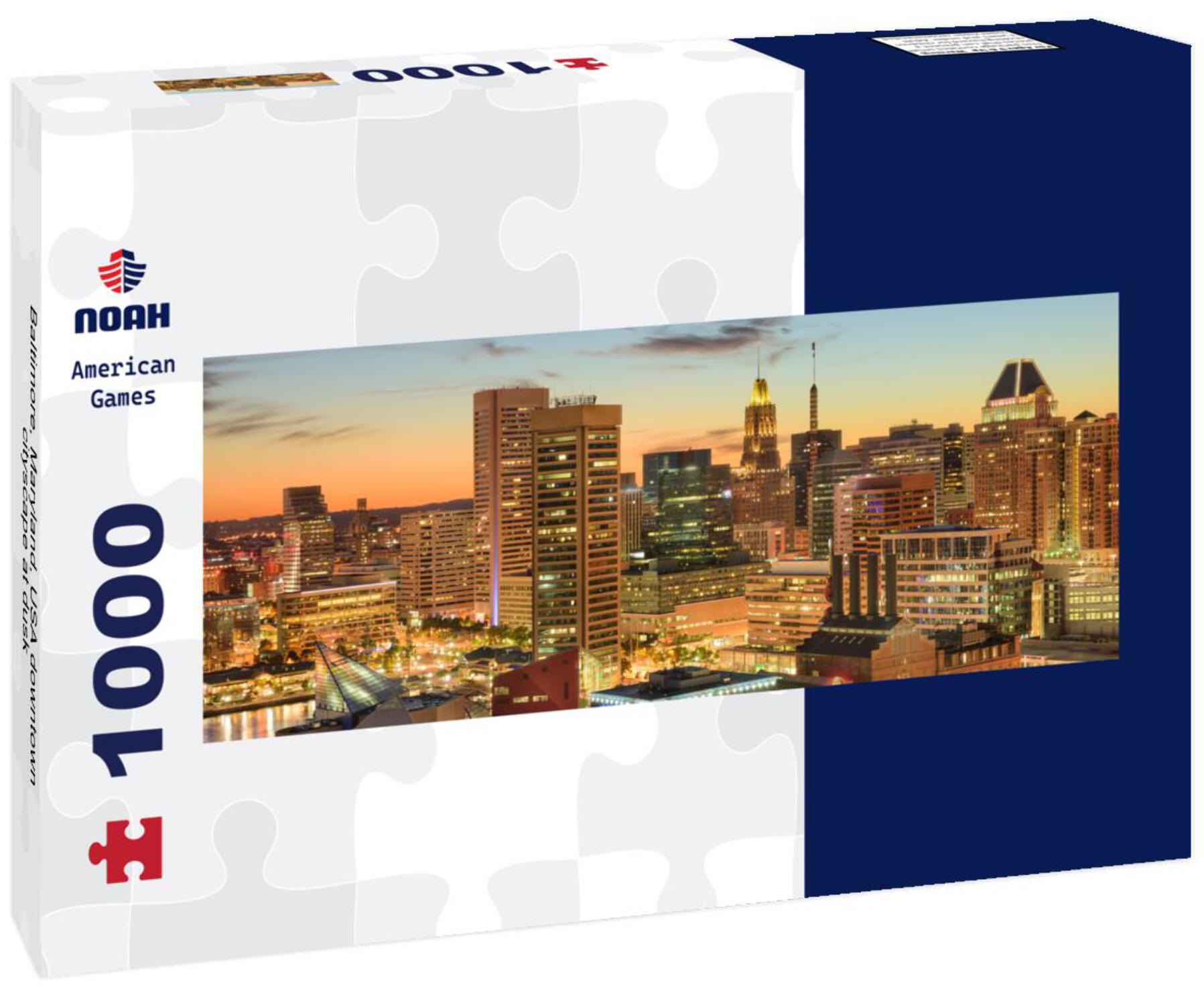 Baltimore, Maryland, USA downtown cityscape at dusk 1000pc Panoramic ...