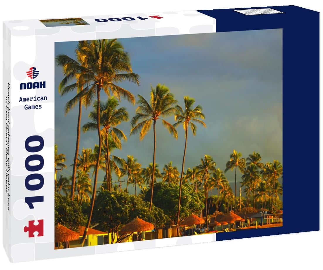Noah Jigsaw Puzzle Beach front cabanas with palm trees in Ewa Beach ...