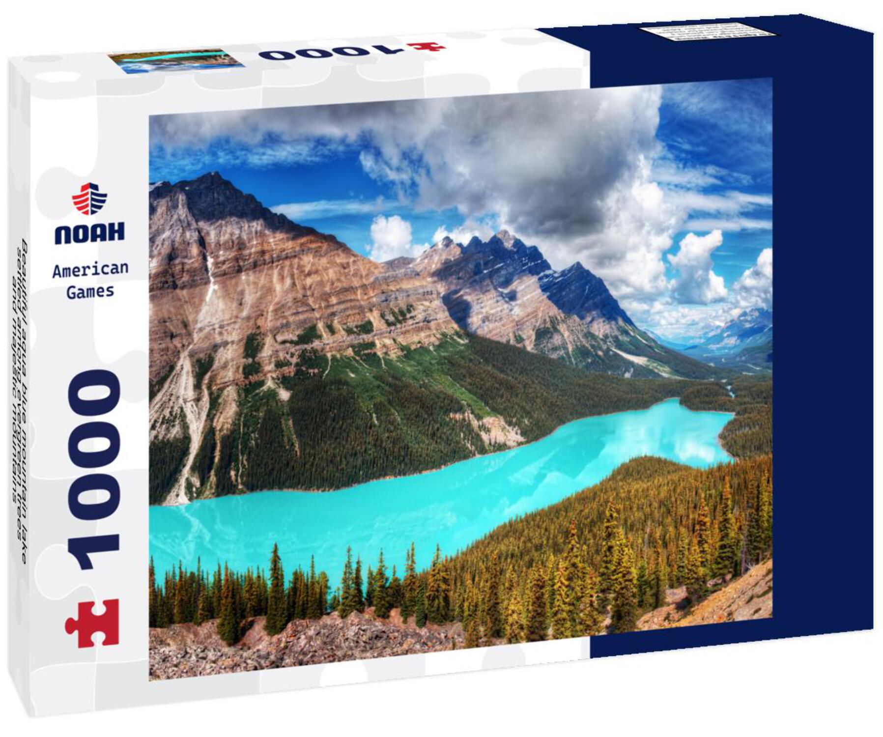 Noah Jigsaw Puzzle Beautiful aqua blue mountain lake settled among ...