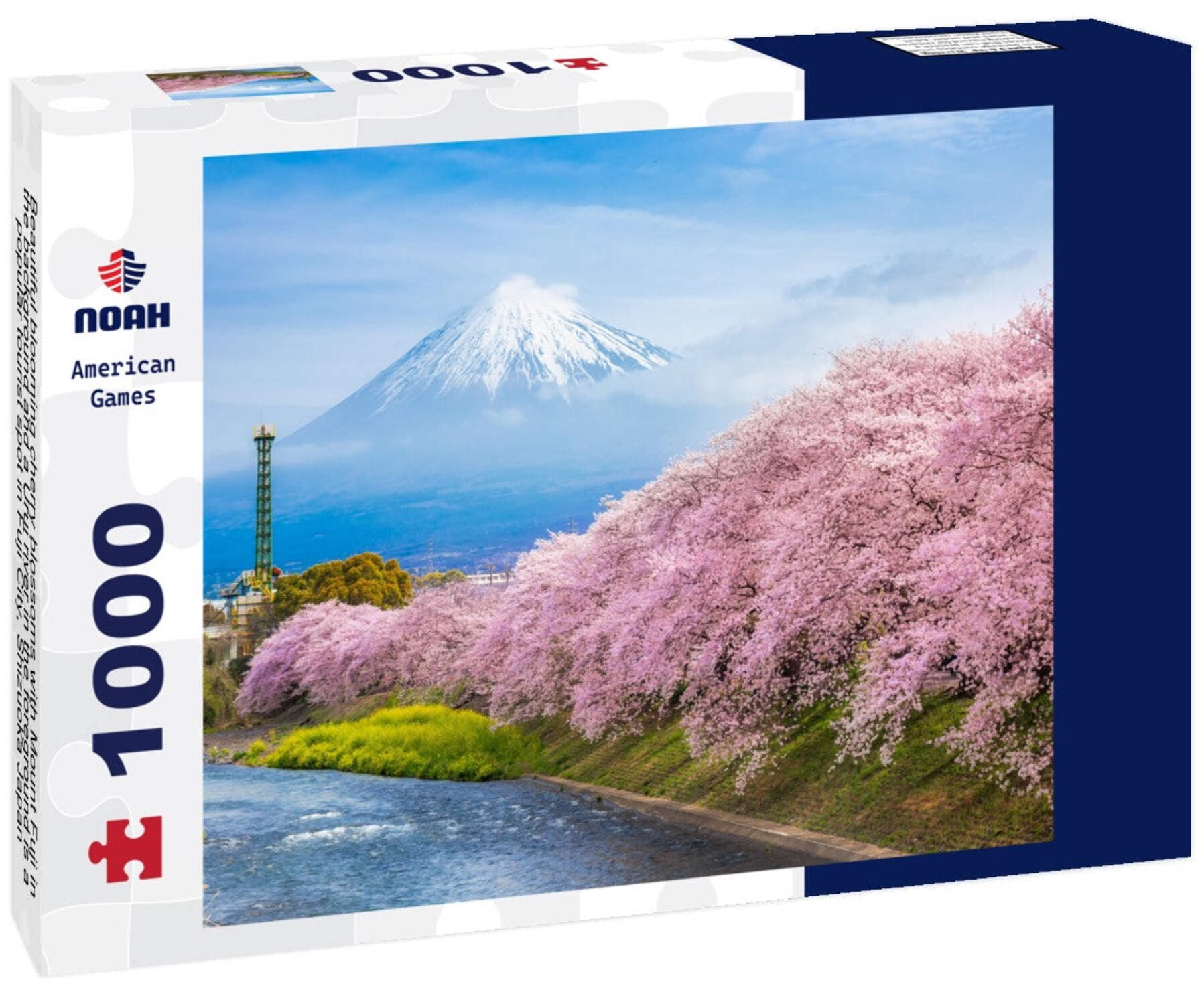 Noah Jigsaw Puzzle Beautiful blooming cherry blossoms with Mount Fuji ...