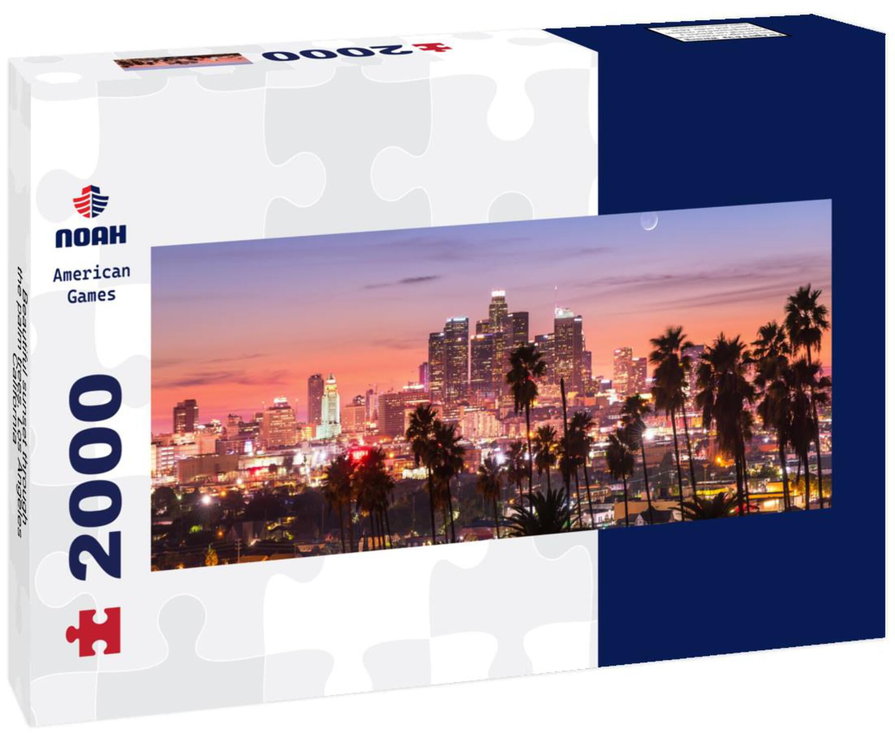 Noah Jigsaw Puzzle Beautiful sunset through the palm trees, Los Angeles ...