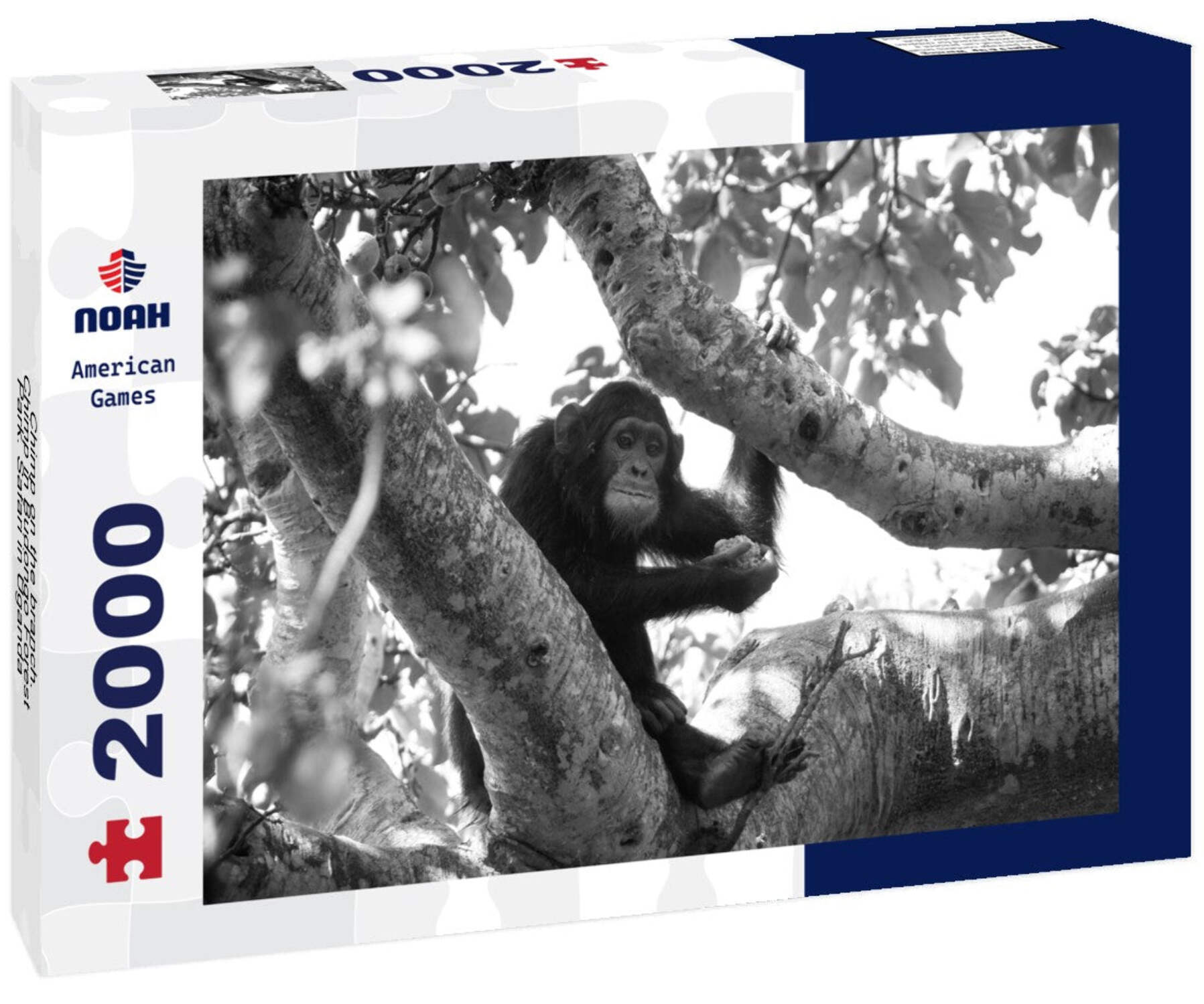 Noah Jigsaw Puzzle Chimp on the branch. Chimp in Budongo Forest Park ...