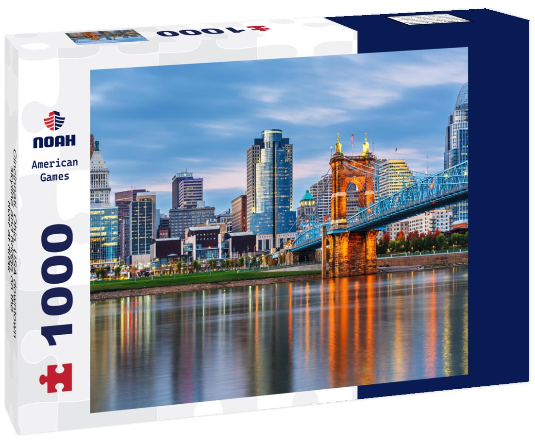Noah Jigsaw Puzzle Cincinnati, Ohio, USA downtown skyline and bridge on ...