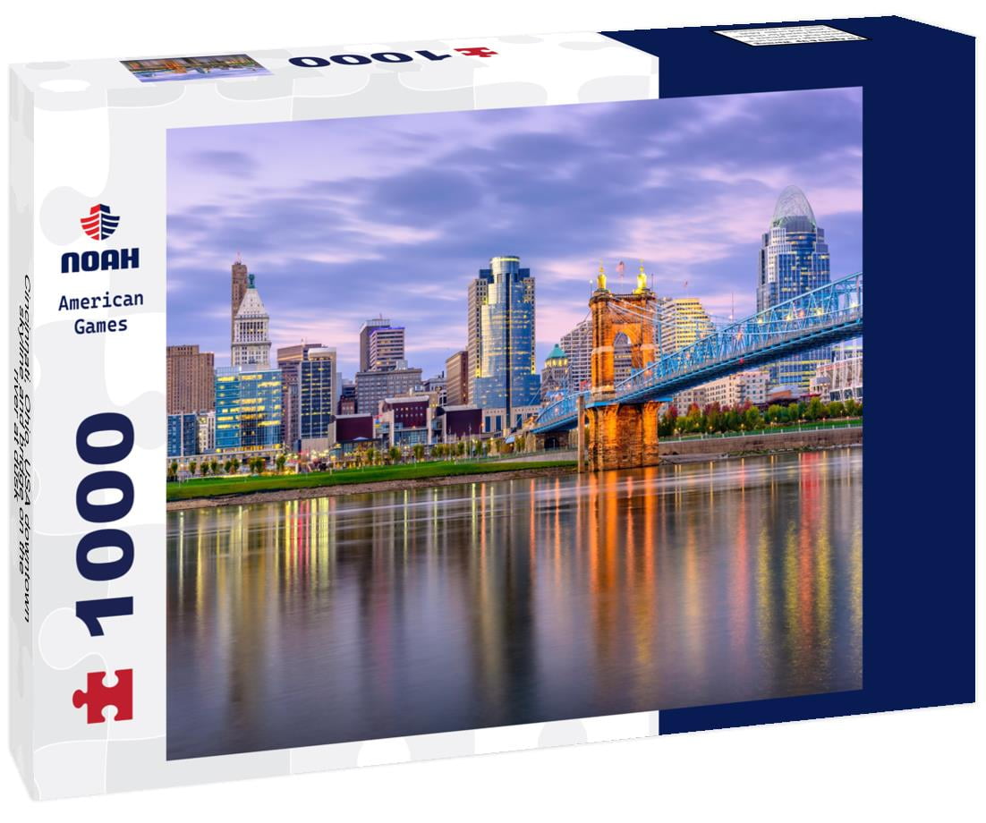 Noah Jigsaw Puzzle Cincinnati, Ohio, USA downtown skyline and bridge on ...