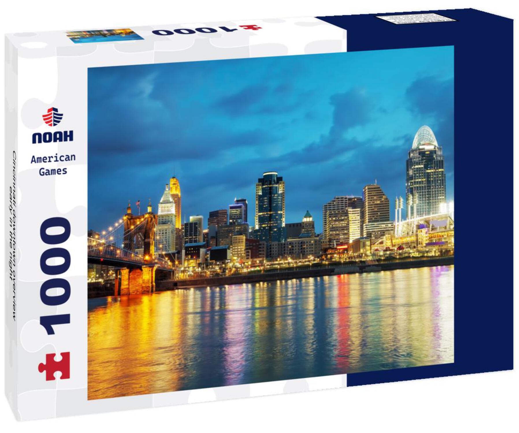 Noah Jigsaw Puzzle Cincinnati downtown overview early in the night 1000 ...