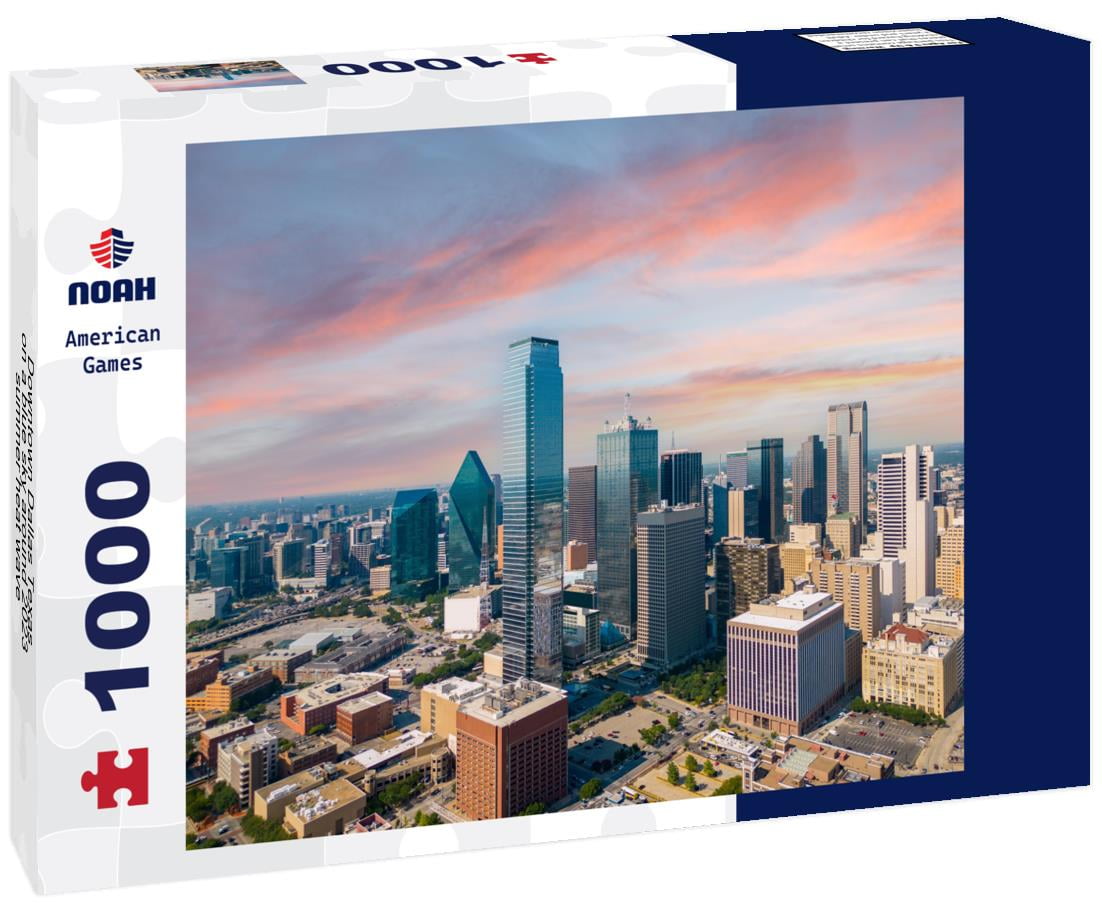 Noah Jigsaw Puzzle Downtown Dallas Texas on a blue sky around 2023 ...