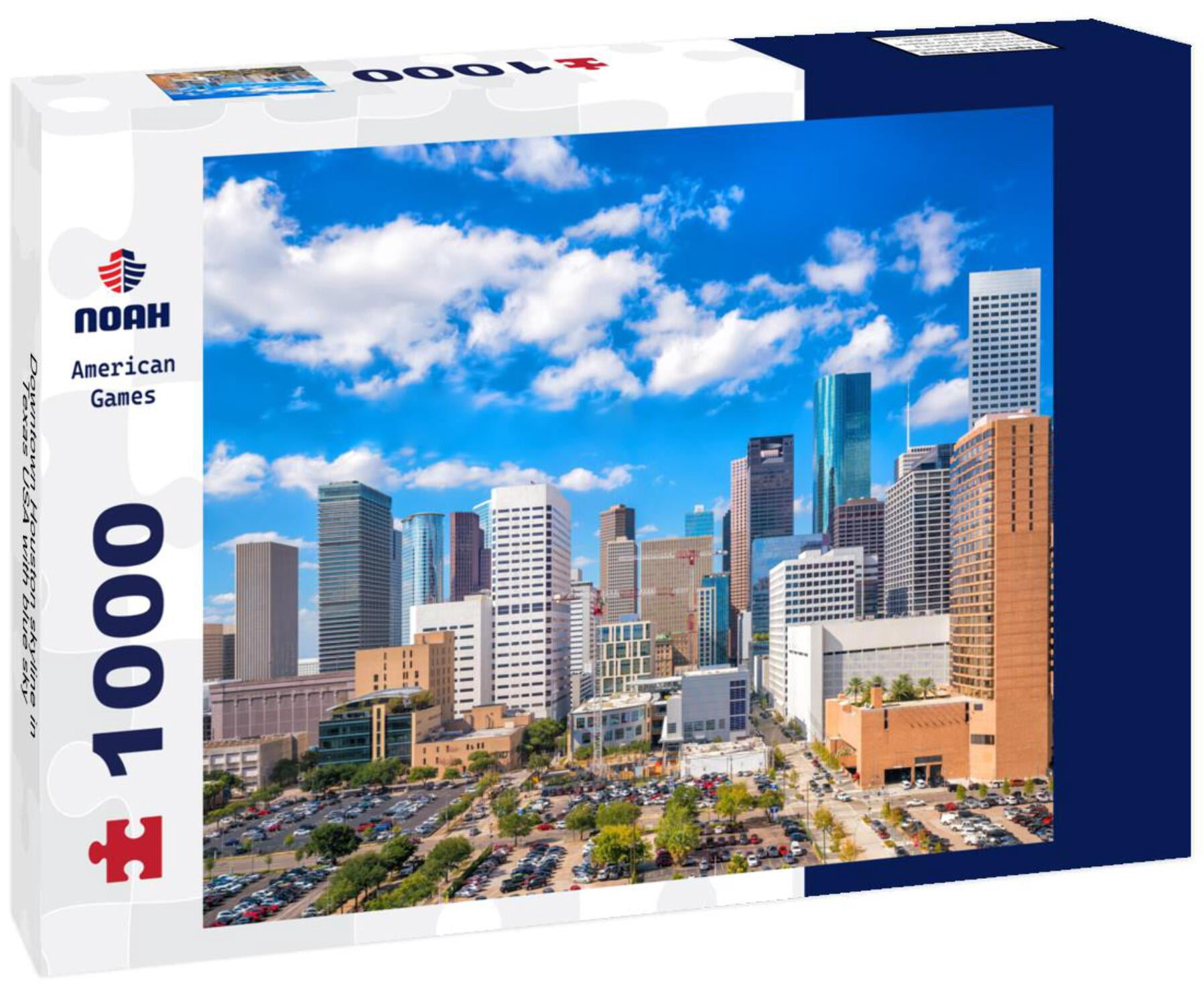 Noah Jigsaw Puzzle Downtown Houston skyline in Texas USA with blue sky ...