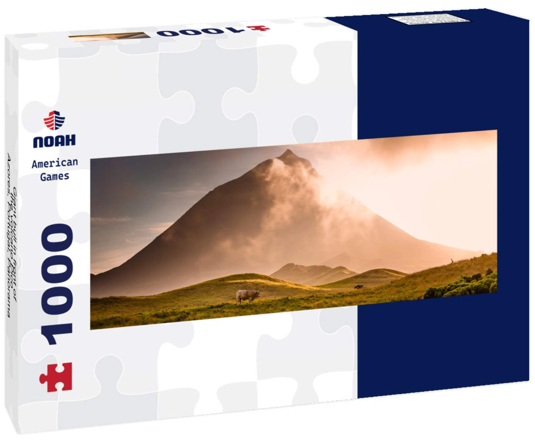 Noah Jigsaw Puzzle Giant bull in front of the volcano Pico-Azores ...