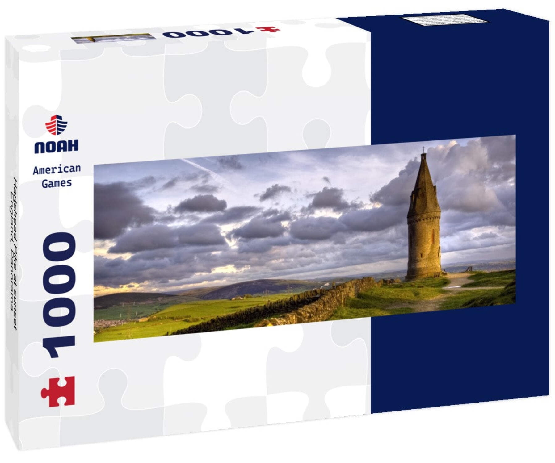 Noah Jigsaw Puzzle Hartshead Pike at sunset, England, Panorama 1000 ...