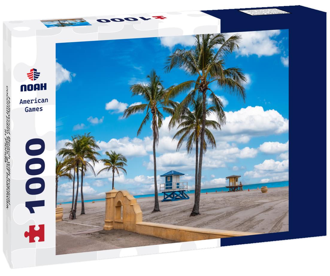 Noah Jigsaw Puzzle Hollywood Beach with tropical coconut palm trees and ...