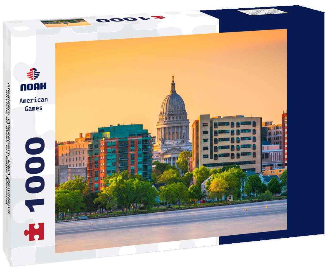 Noah Jigsaw Puzzle Madison, Wisconsin, USA downtown skyline at dusk on ...