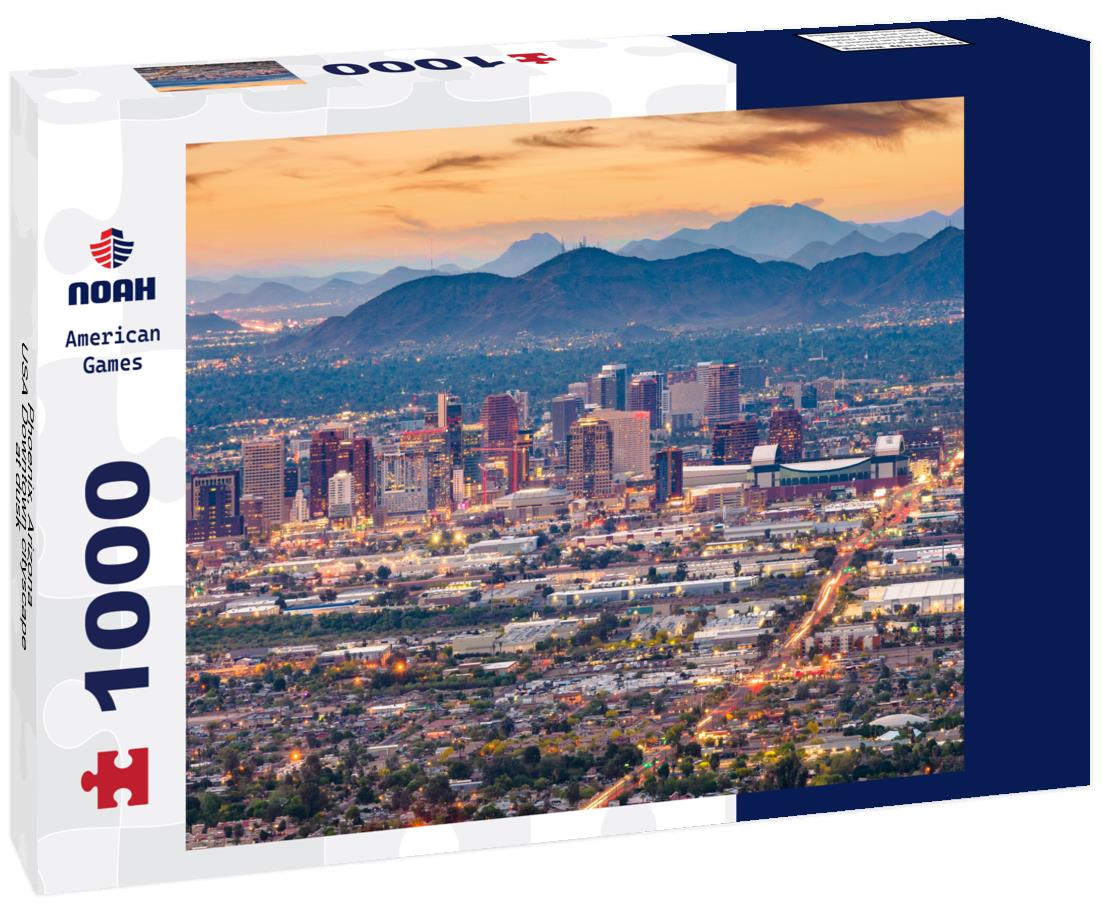 Noah Jigsaw Puzzle Phoenix, Arizona, USA Downtown cityscape at dusk ...