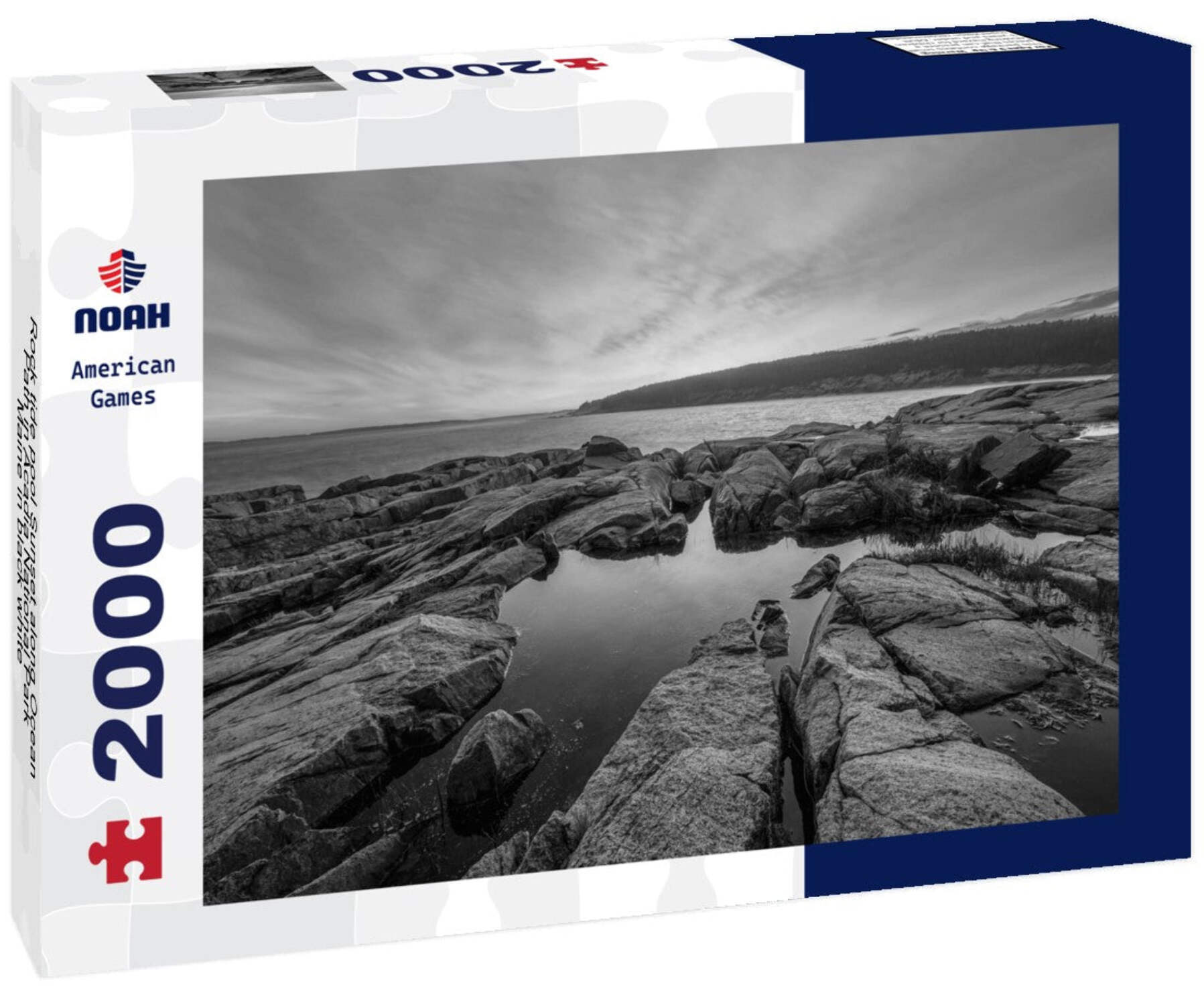 Noah Jigsaw Puzzle Rock tide pool Sunset along Ocean Path in Acadia ...