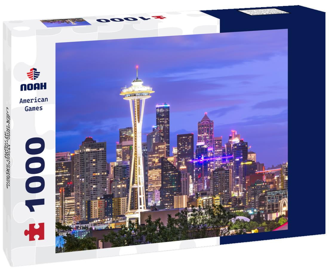 Noah Jigsaw Puzzle Seattle, Washington, USA downtown skyline at night ...