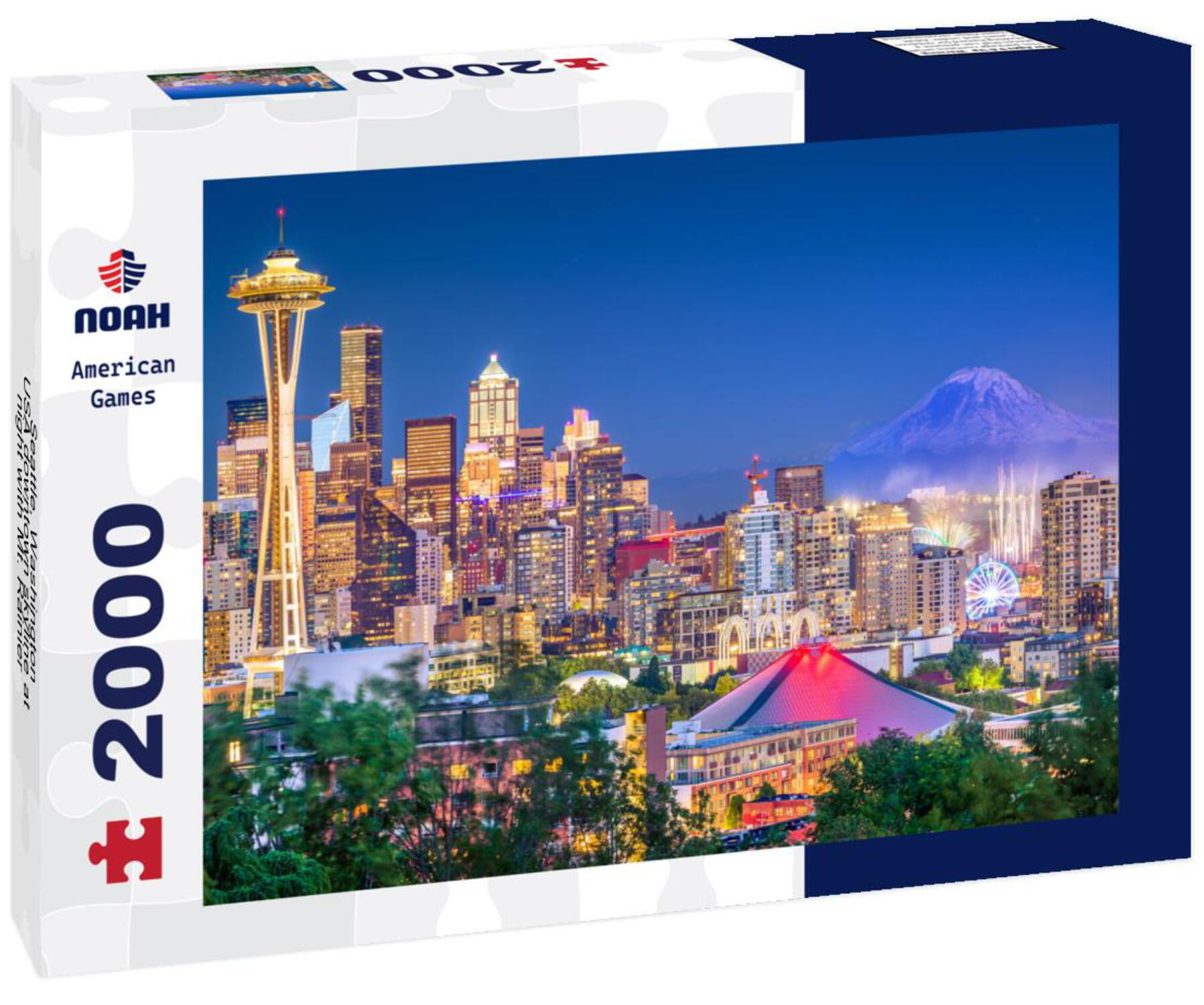 Noah Jigsaw Puzzle Seattle, Washington, USA downtown skyline at night ...