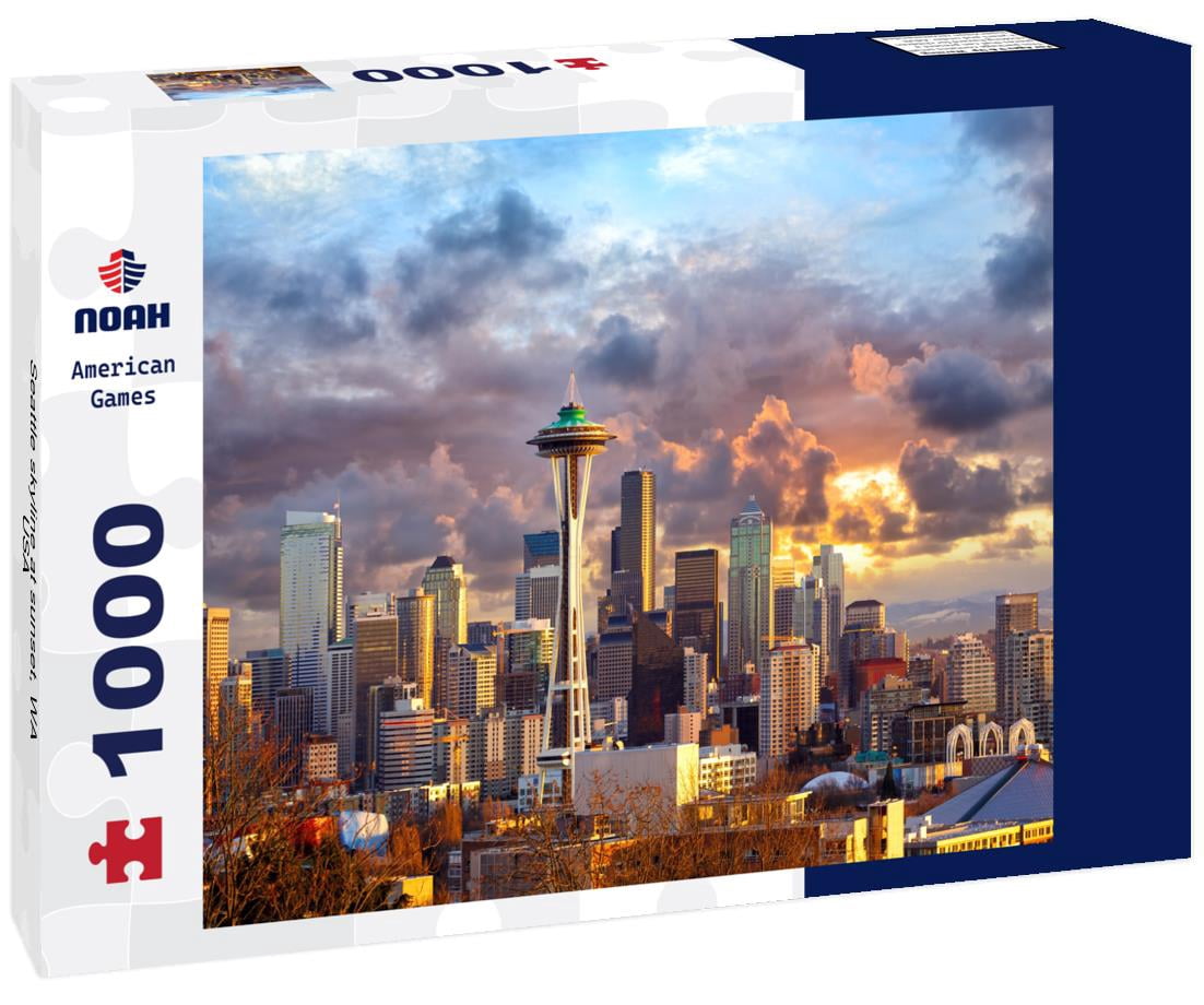Noah Jigsaw Puzzle Seattle skyline at sunset, WA, USA 1000 pieces ...