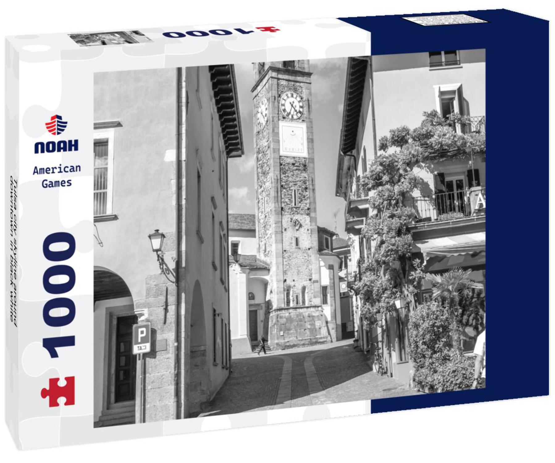 Noah Jigsaw Puzzle Tulsa city skyline around downtown in black white ...