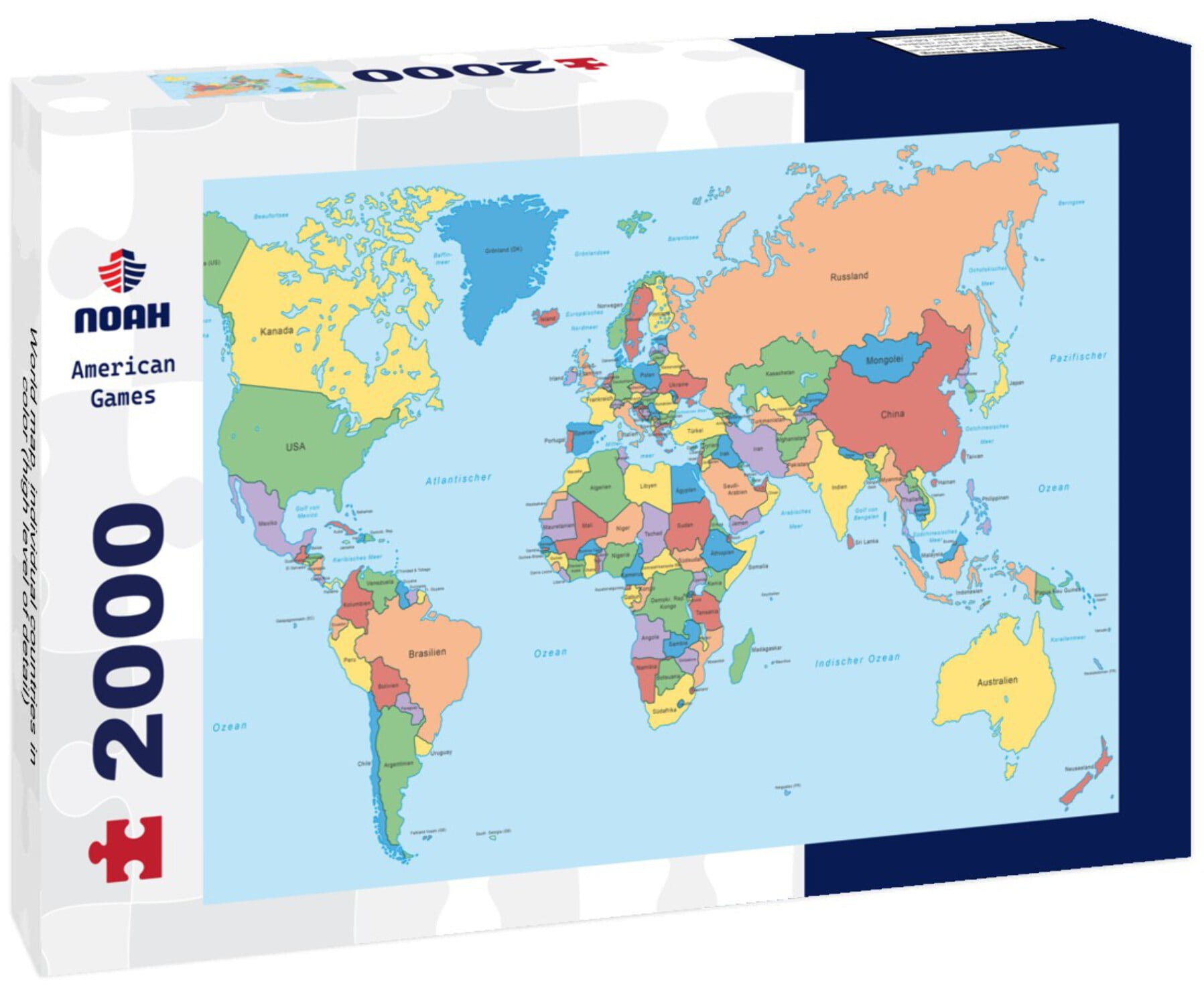Noah Jigsaw Puzzle World map - individual countries in color (high ...
