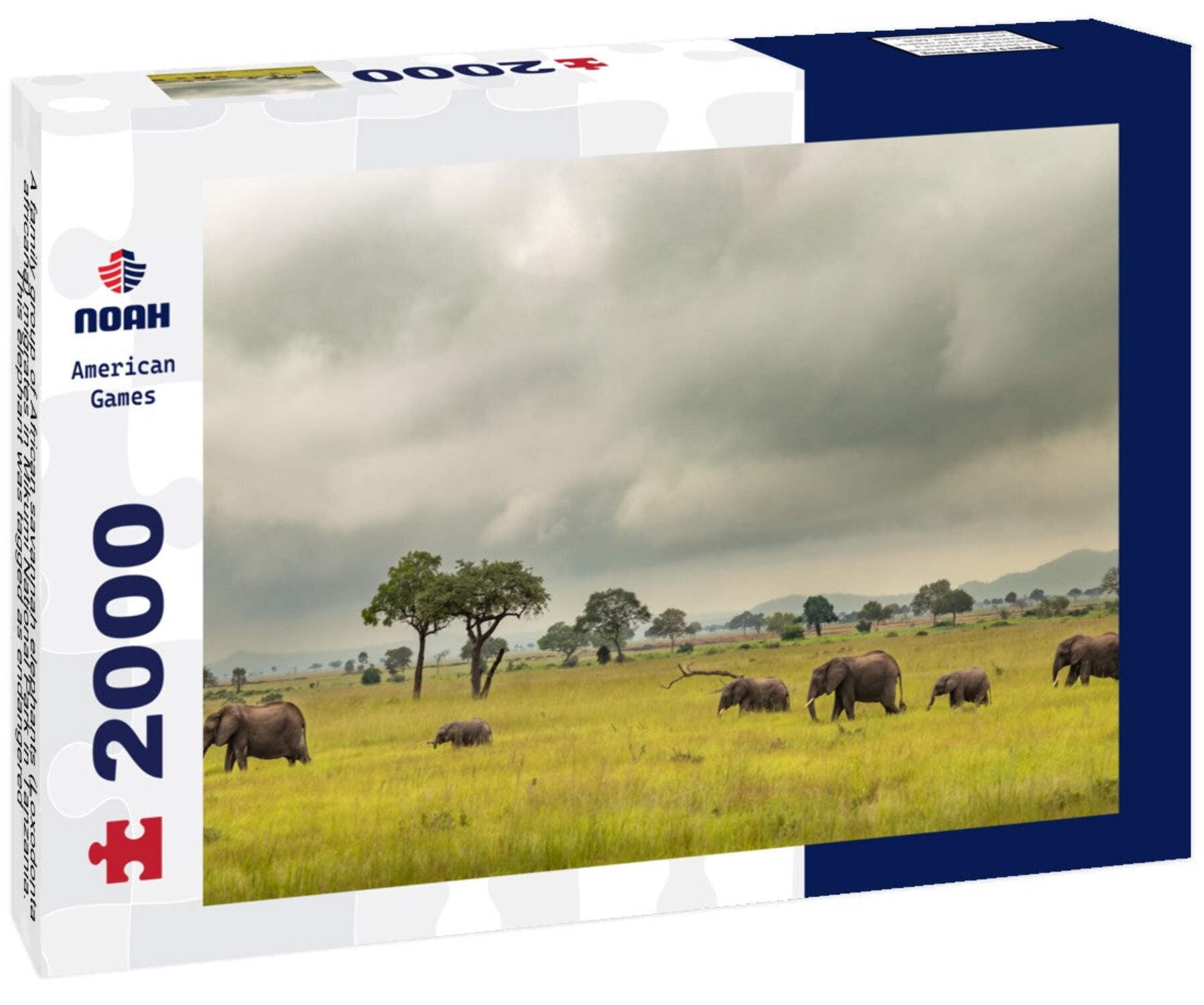 Noah Jigsaw Puzzle A family group of African savannah elephants ...