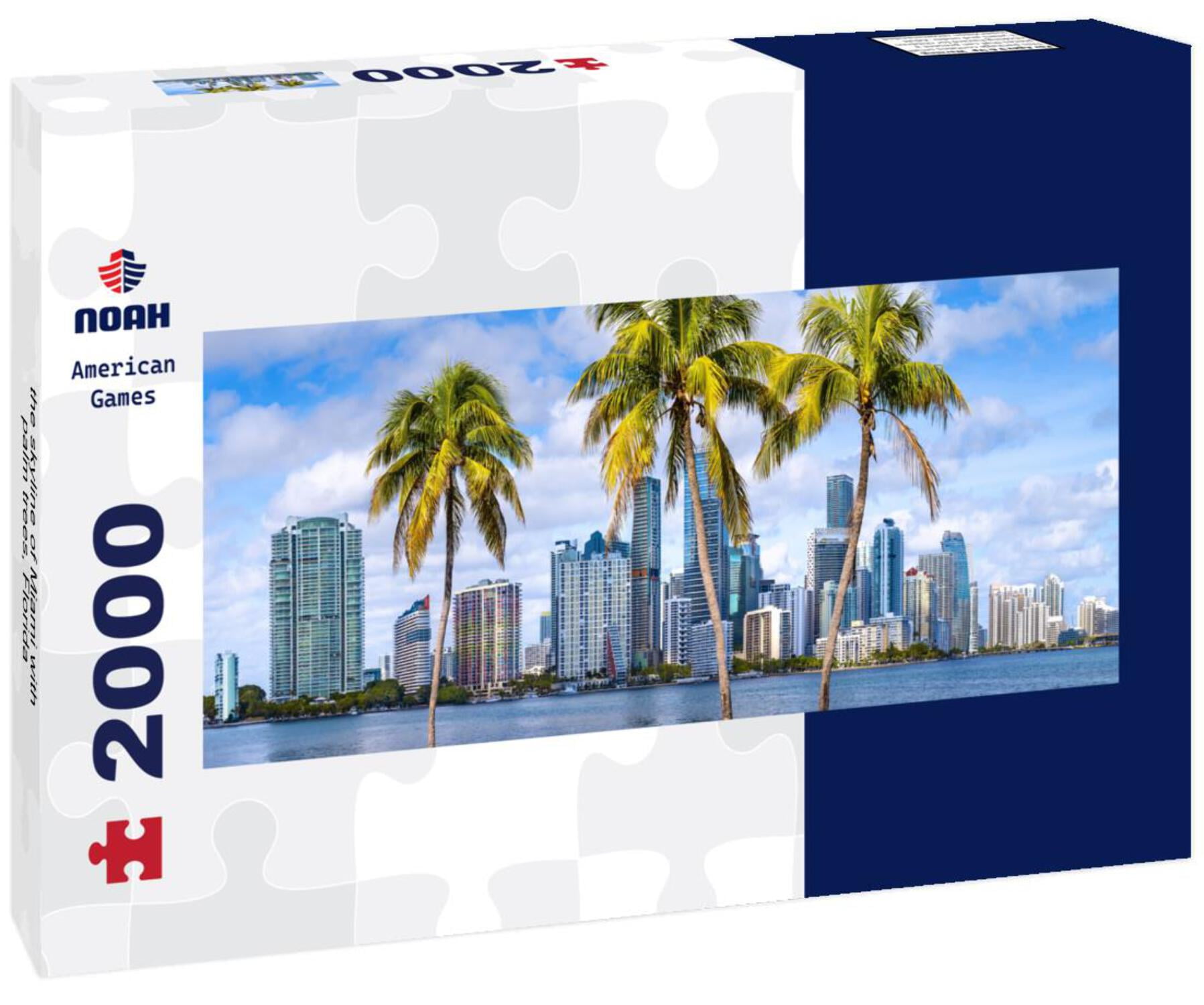 Noah Jigsaw Puzzle the skyline of Miami with palm trees, Florida ...