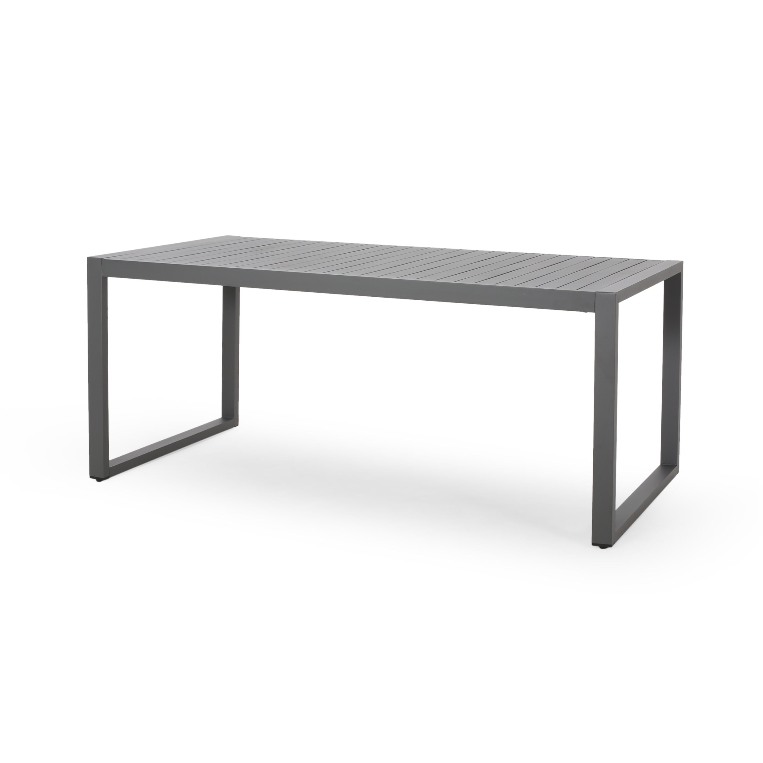 Noah Outdoor Aluminum Rectangular Dining Table, Gray - Walmart.com