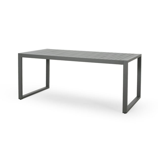 Noah Outdoor Aluminum Rectangular Dining Table, Gray - Walmart.com