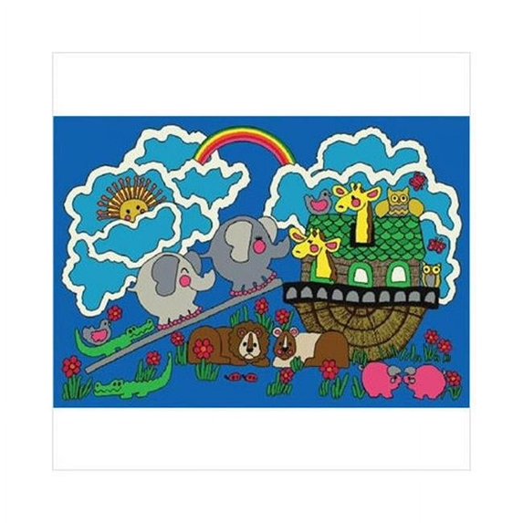 Noah s Ark 7 ft.8 in. x 10 ft.9 in. WearOn Nylon Machine Tufted- Cut ...