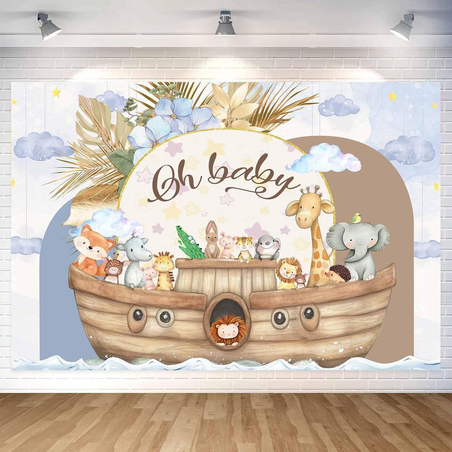 Noah's Ark Baby Shower Photo Backdrop Photography Background Oh Baby ...