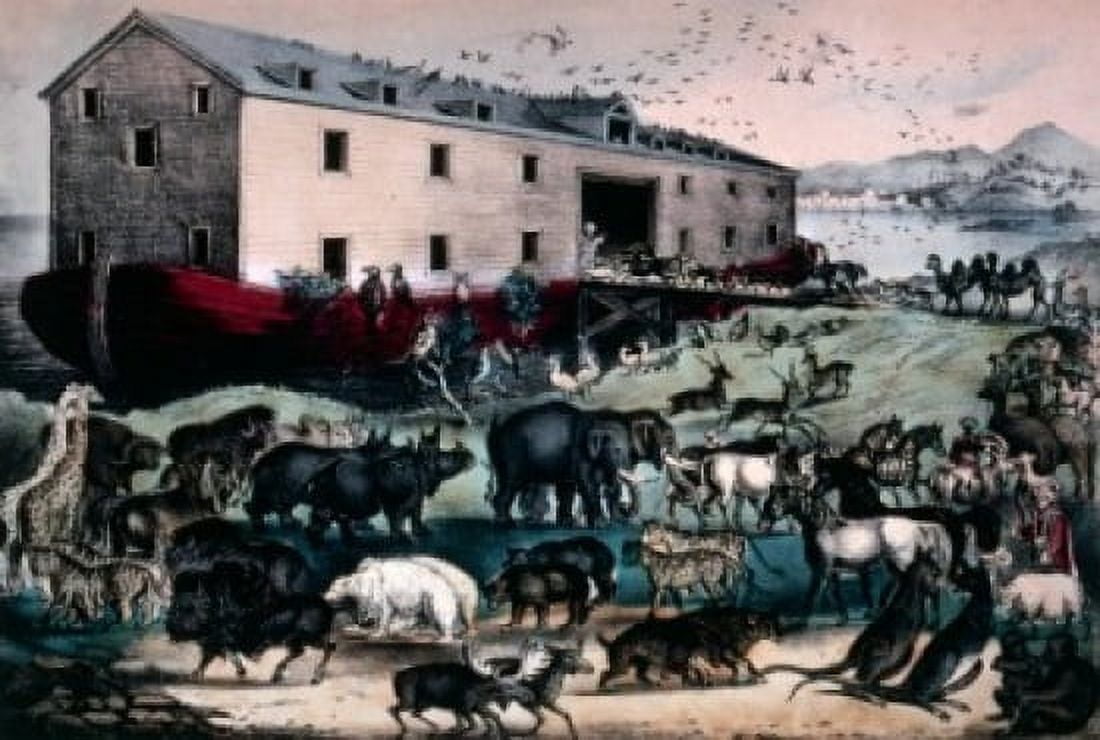 Noah's Ark, Currier and Ives, color lithograph, (1857-1907), Washington ...