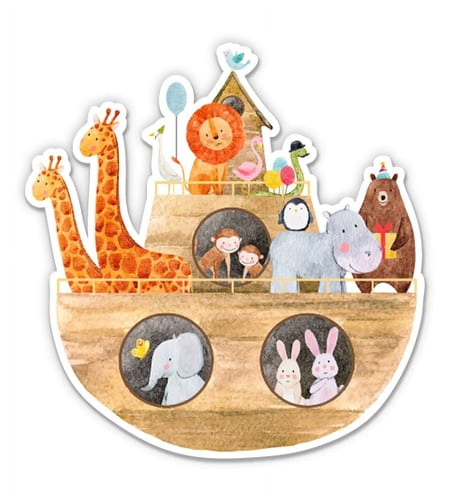 Noah's Ark Cute Animals - 3" Vinyl Sticker - For Car Laptop I-Pad Phone ...