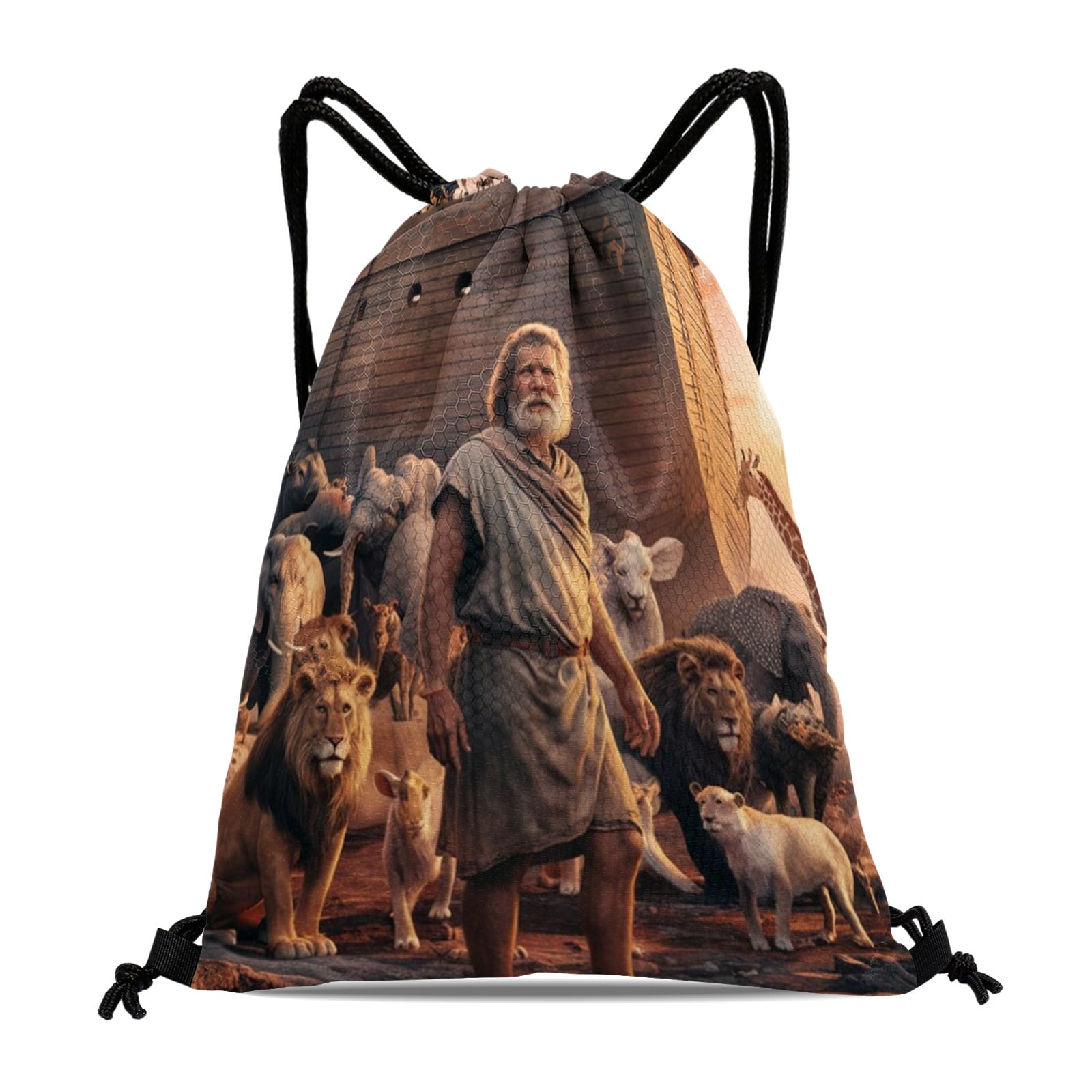 Noah's Ark Drawstring Gym Bag:Waterproof and perfect for hiking, yoga ...