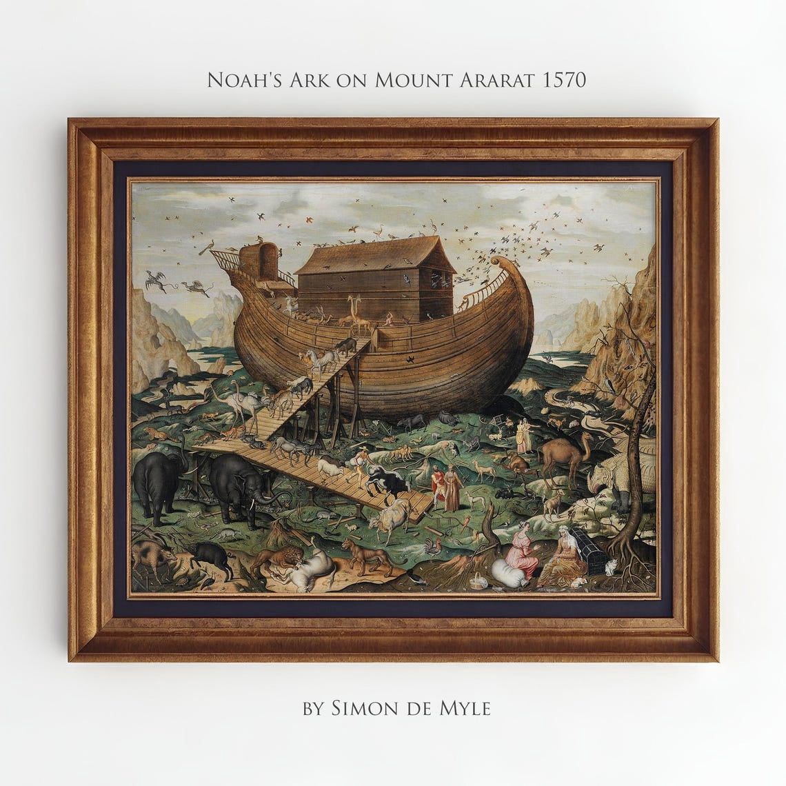 Noah’s Ark Print Poster, Vintage Christian Wall Art Poster, Christian ...