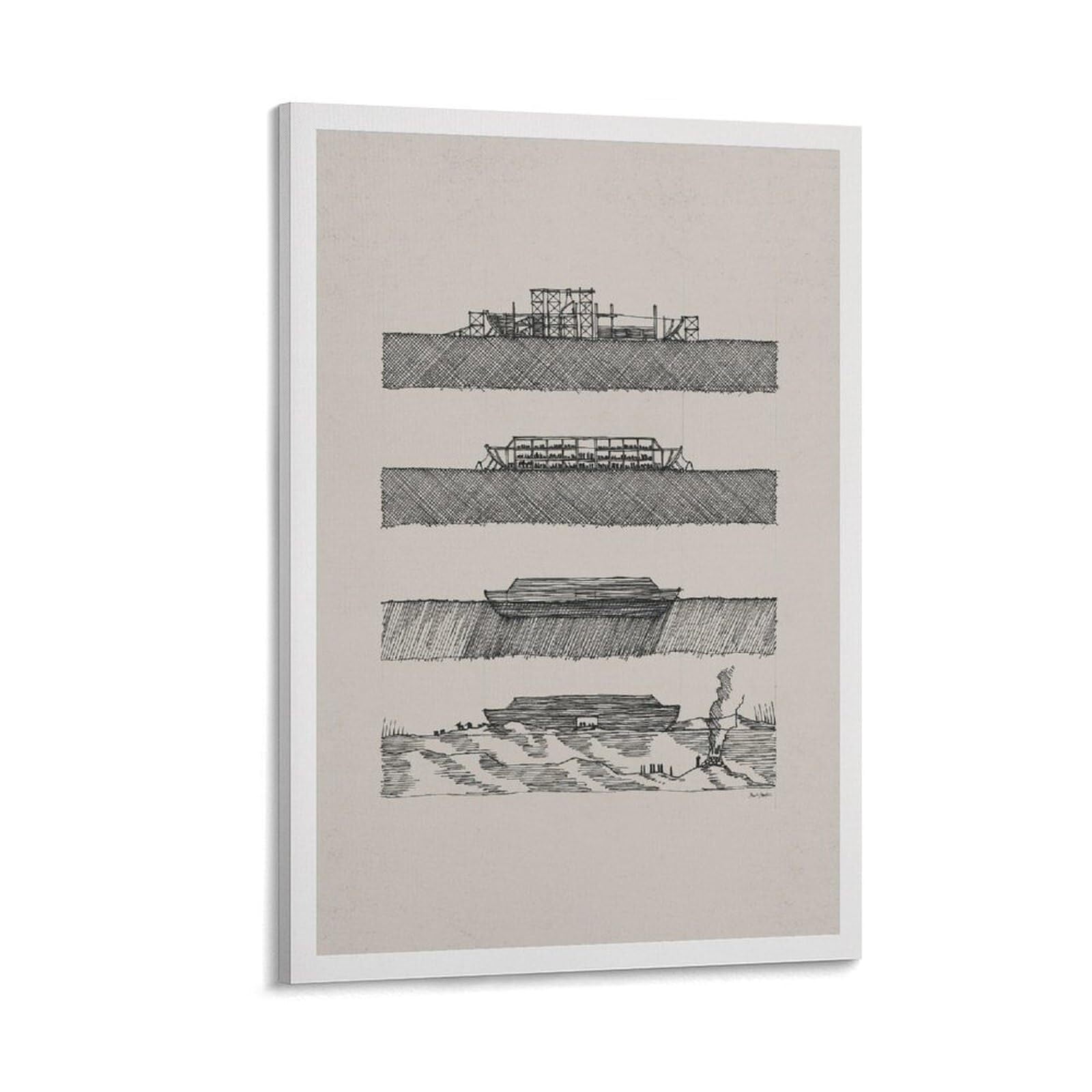 Noah's Ark Sketches, Bible Art, Bible Poster, WALL Art, Bible Story ...