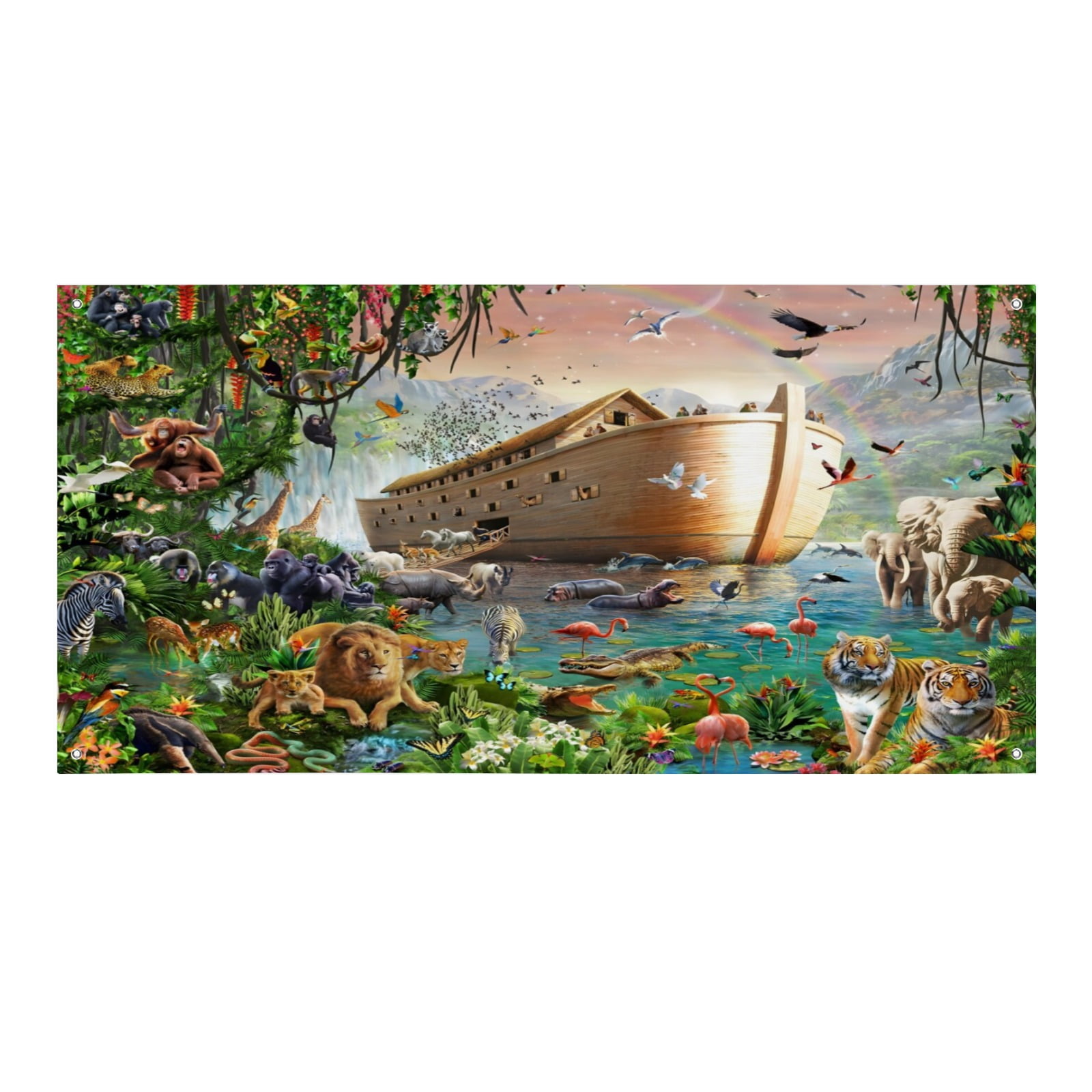 Noah's Ark-Theme Backdrops Banner Birthday Party Decor Supplies ...