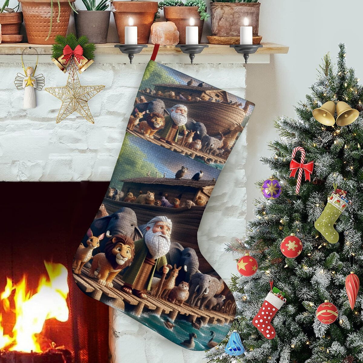 Noah's Ark Themed Christmas Socks - Walmart.com