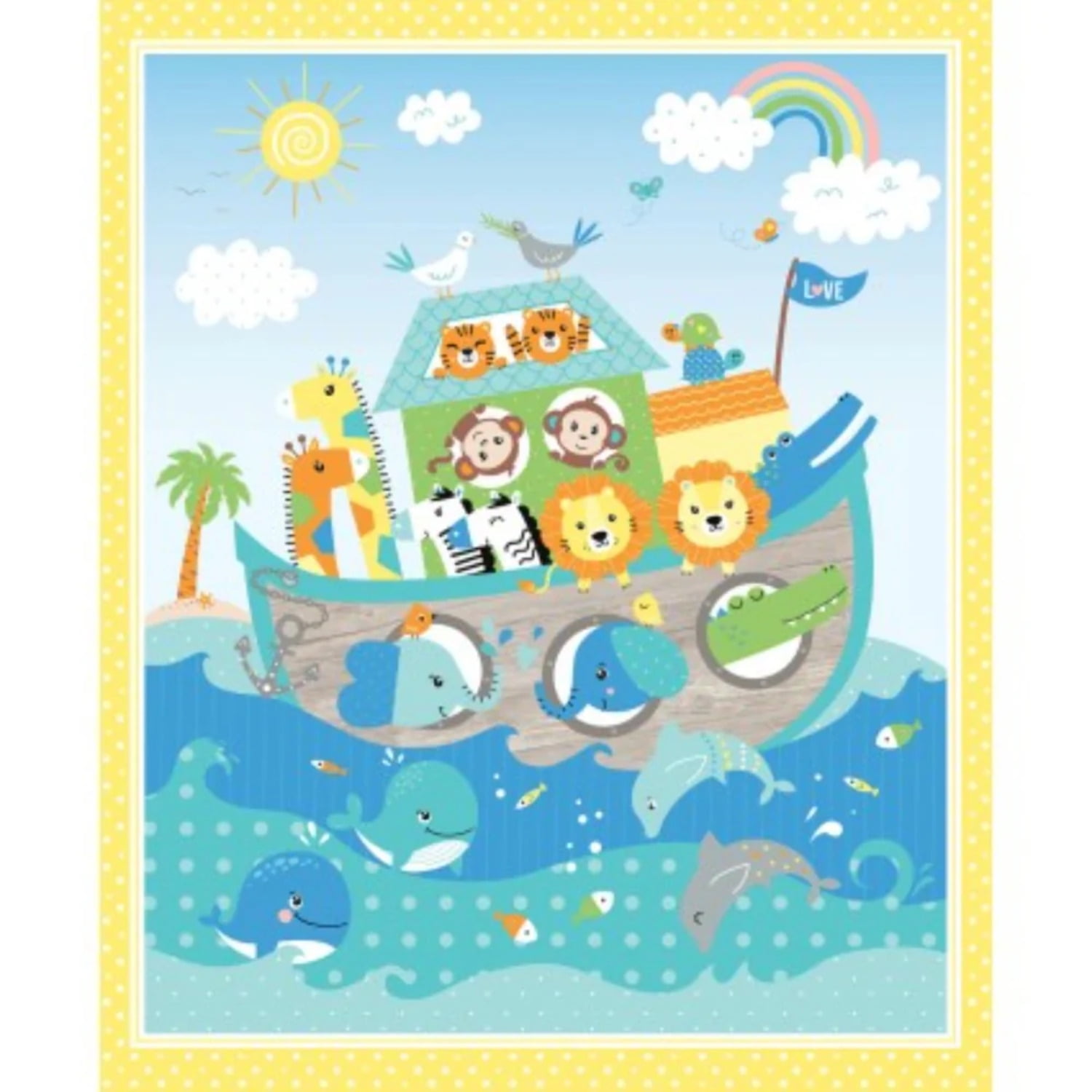 Noah's Journey Two by Two Panel Cotton Fabric - Walmart.com