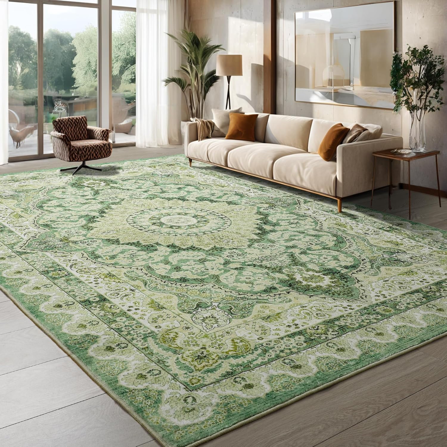 Noahas, 4x6 Area Rugs for Living Room, Vintage Rug, Non-Slip Backing ...
