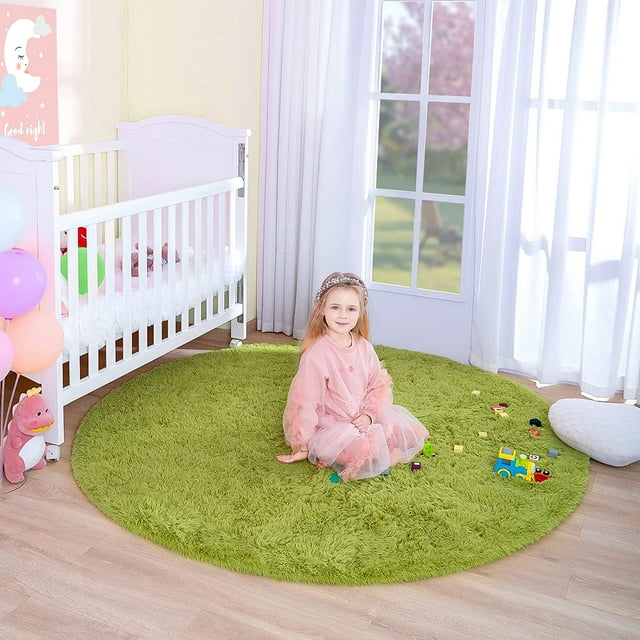Noahas Luxury Round Fluffy Area Rugs for Bedroom Kids Girls Room ...