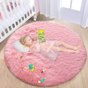 Arogan Luxury Round Fluffy Area Rugs for Bedroom Kids Girls Room ...
