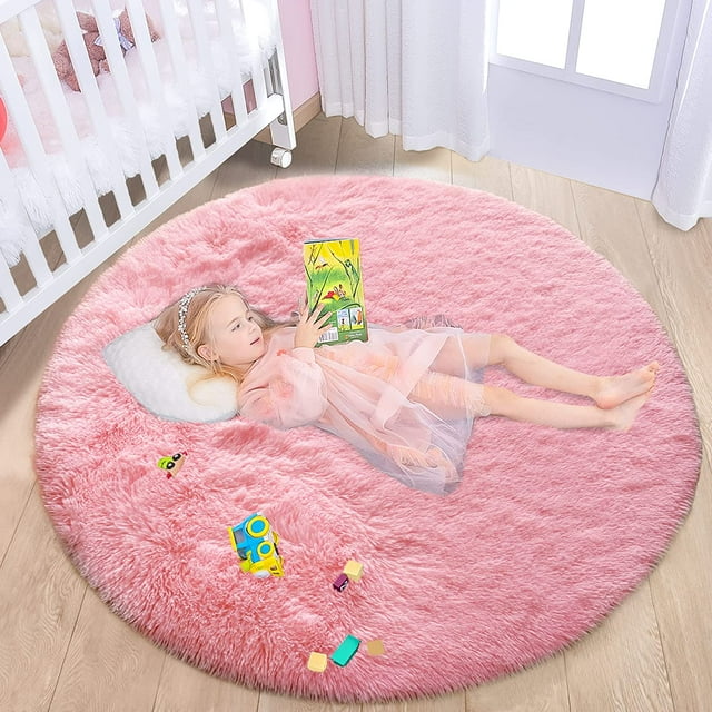 Noahas Luxury Round Fluffy Area Rugs for Bedroom Kids Girls Room ...