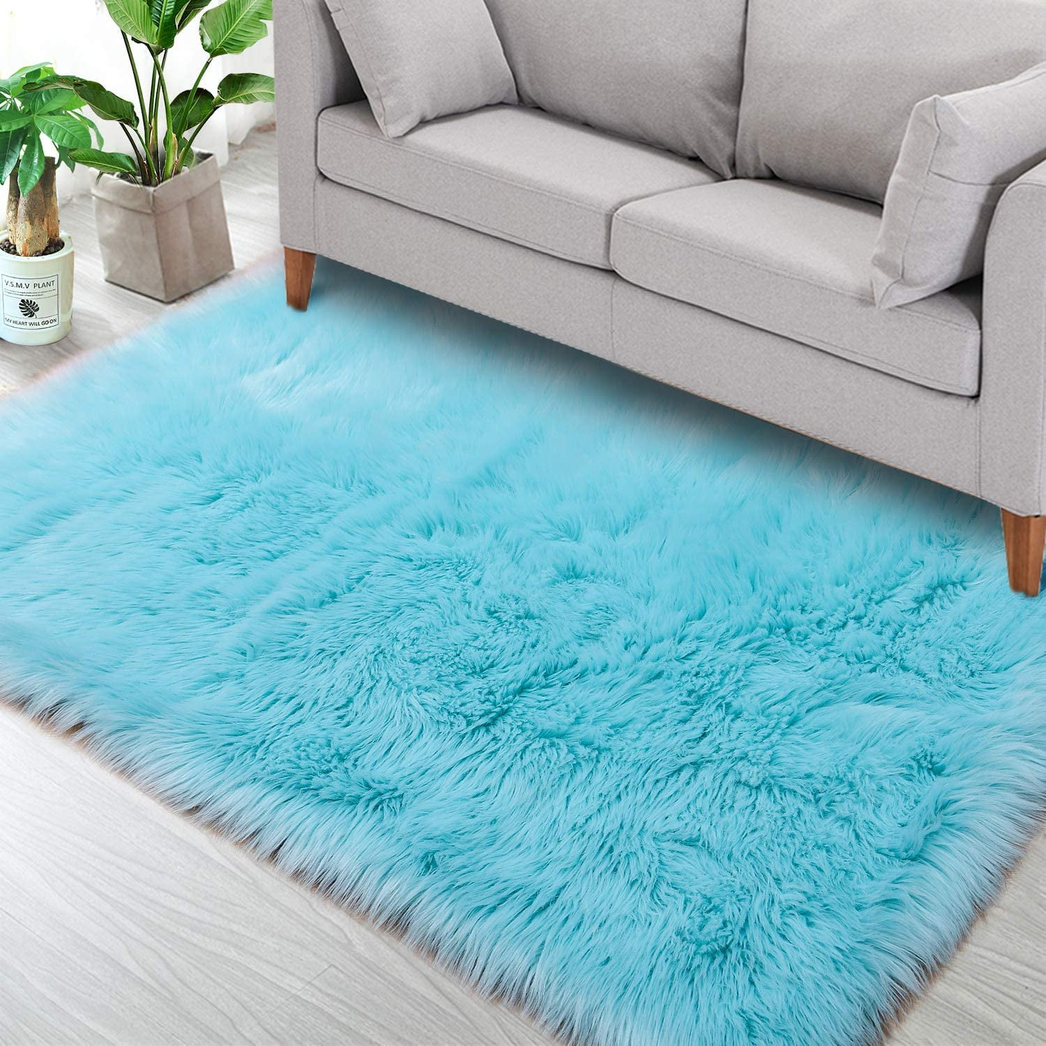 Noahas Shaggy Faux Fur Area Rugs - Walmart.com