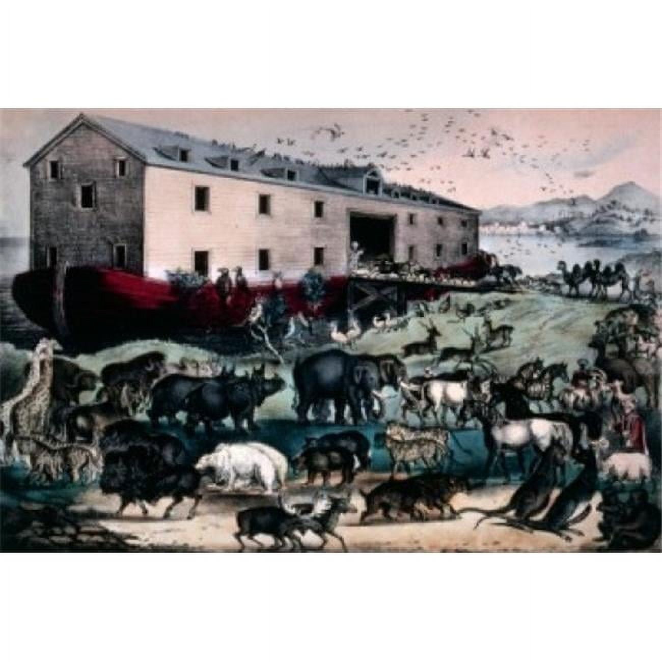 Noahs Ark Currier & Ives Color Lithograph 1857-1907 Washington DC ...