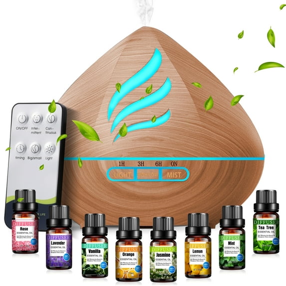 Noahstrong 500ml Essential Oil Diffuser, Flying Wings Shape, Large Room ...