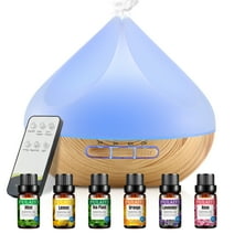 Aromatherapy Essential Oil Diffuser and Aroma Oil Set - Ultrasonic Cool Mist Diffuser with LED ...