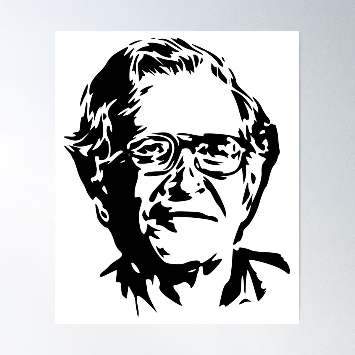 Noam Chomsky Stencil Poster Wall Art, Modern Wall Decor For Living Room ...