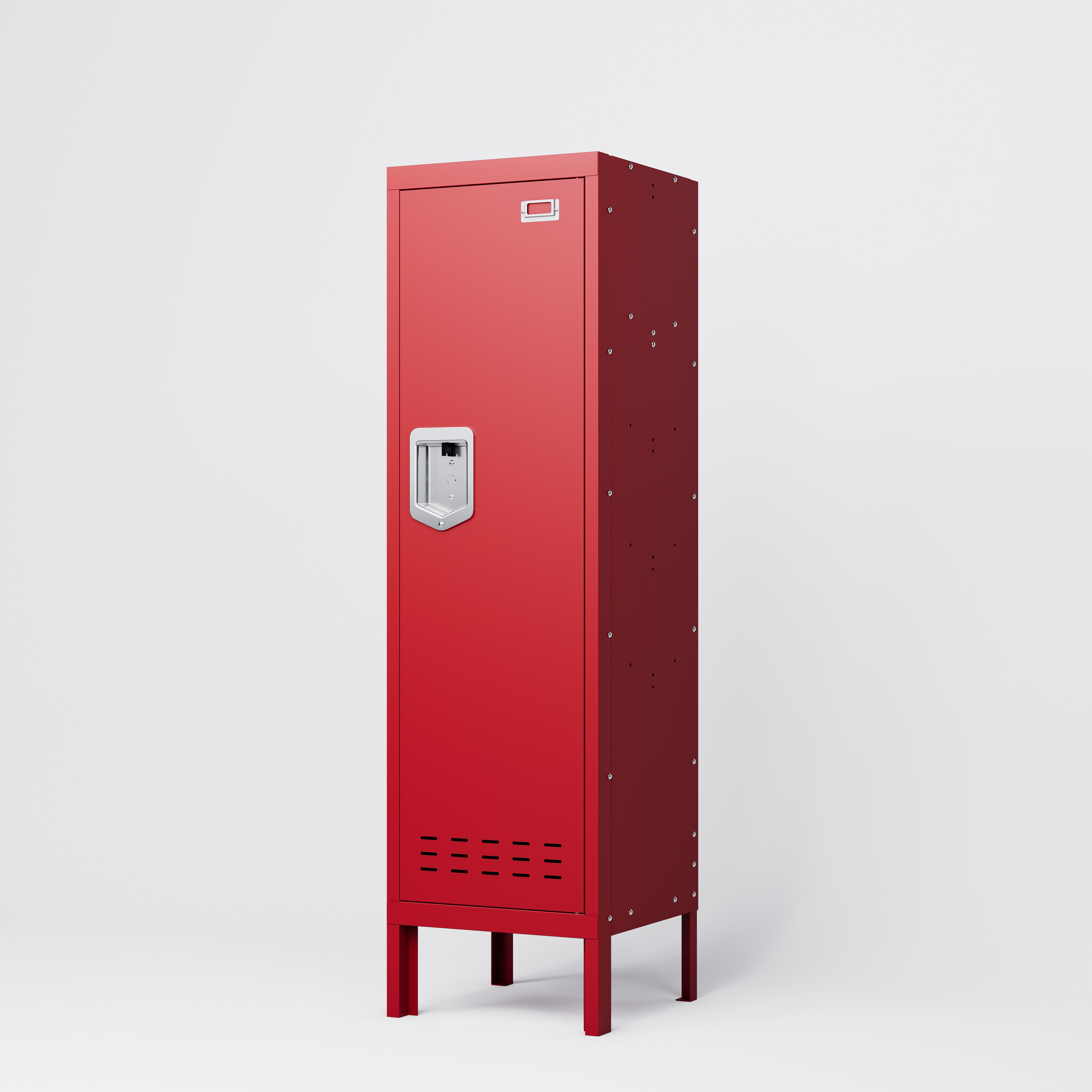 Noaman 1-Door Tall Single Metal Locker - Red, Retro Style Storage ...