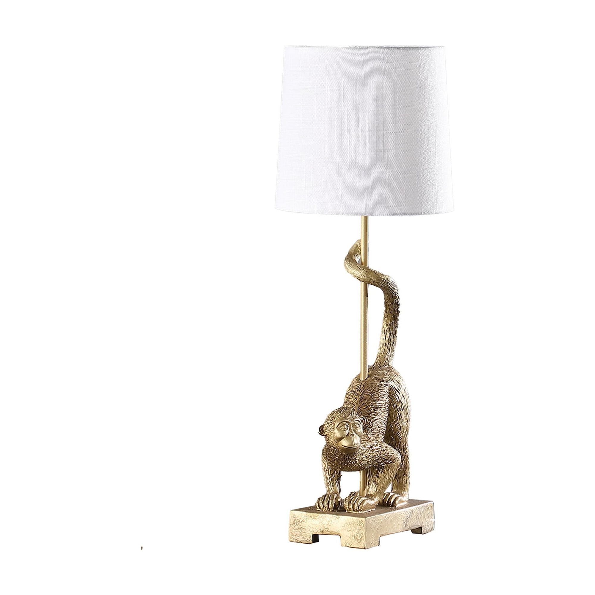 Noaman 24" Golden White Capuchin Monkey Table Lamp, Polyresin Wildlife ...