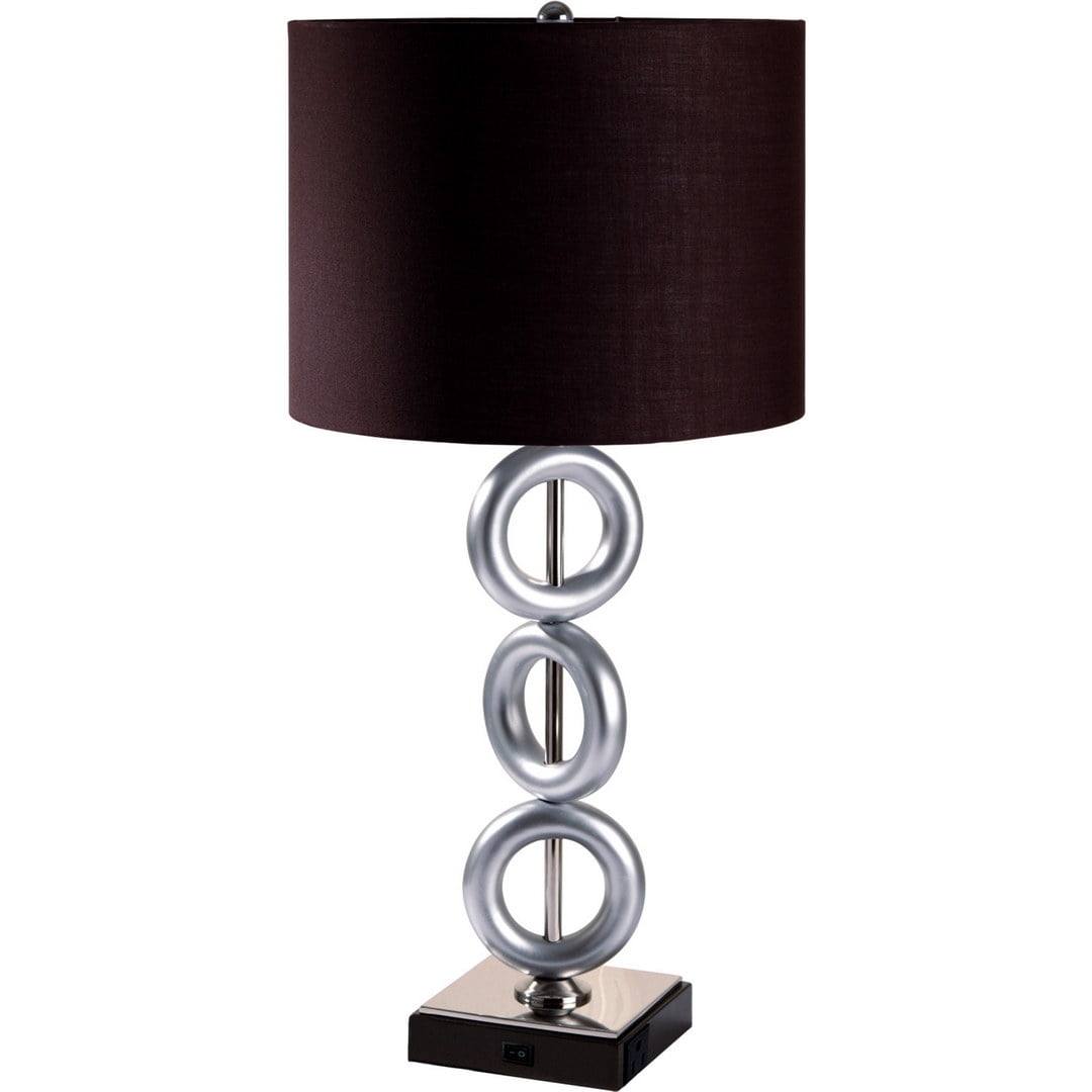 Noaman 29" Tall Metal Table Lamp with Silver Finish, Ring Style Design ...