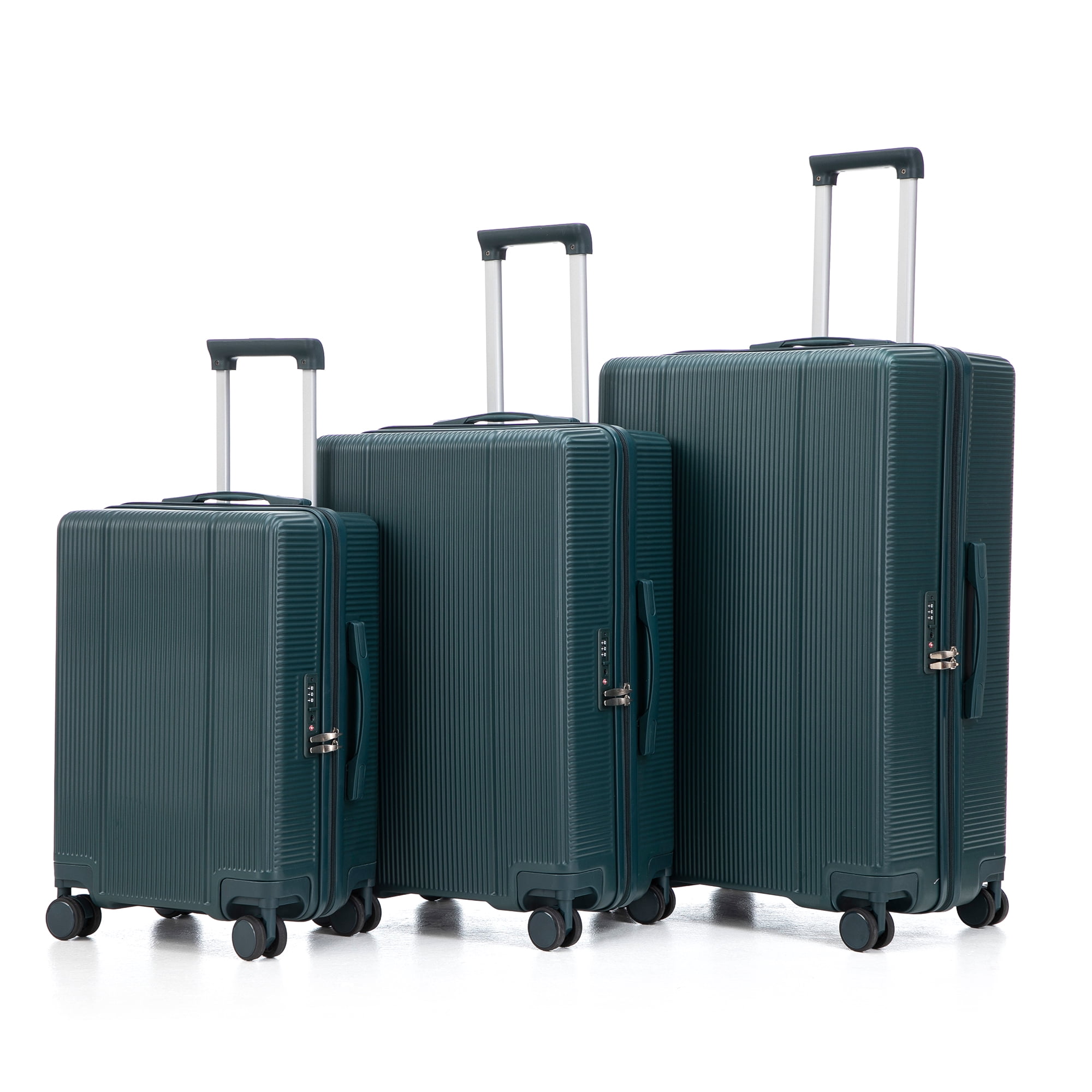 Noaman 3-Piece ABS Spinner Luggage Set with TSA Lock Emerald - Walmart.com